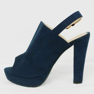 Shoes | Navy Blue Platform Heels | Poshmark